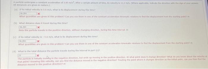 Solved A particle undergoes a constant acceleration of 3.85 | Chegg.com