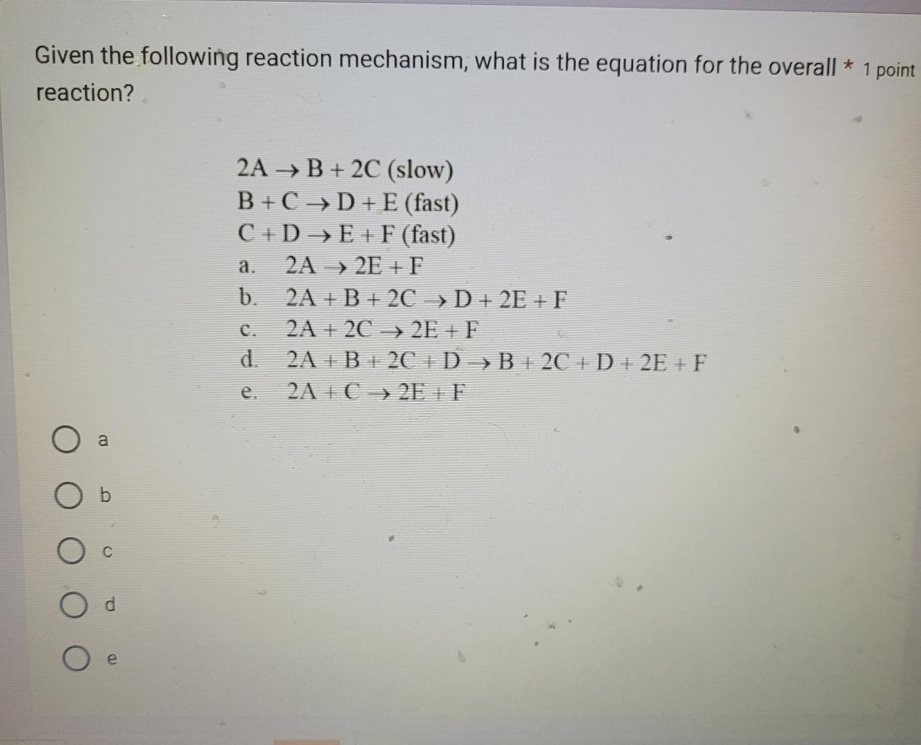 Solved Given the following reaction mechanism, what is the | Chegg.com