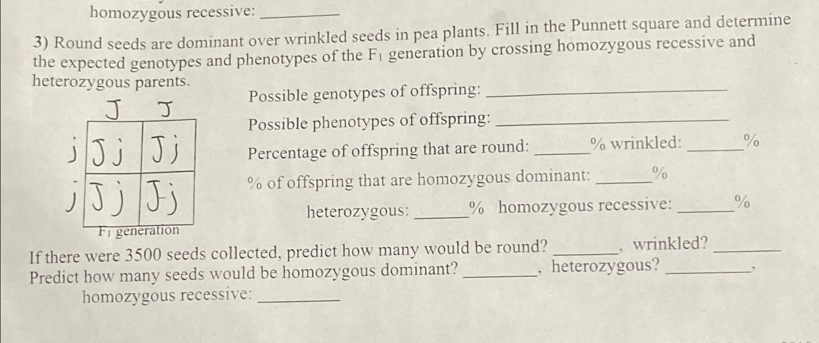 Solved homozygous recessive:Round seeds are dominant over | Chegg.com