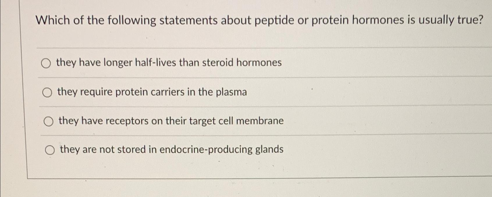Solved Which of the following statements about peptide or | Chegg.com