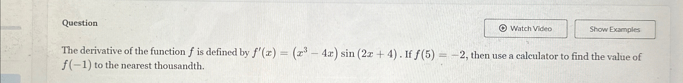 Solved The derivative of the function f ﻿is defined by | Chegg.com