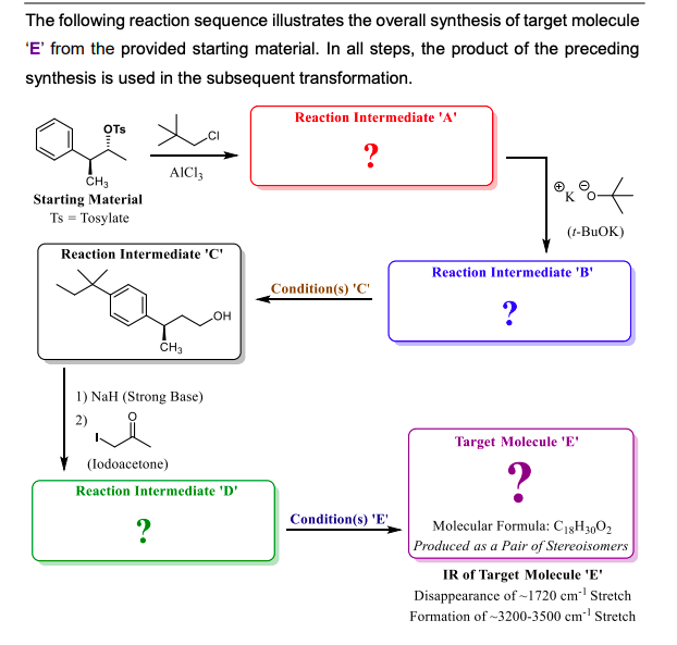 Solved 1) ﻿For each of the reaction intermediates ‘A’, ‘B’ | Chegg.com