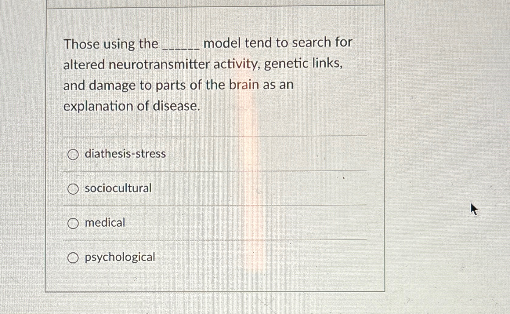 Solved Those using the model tend to search for altered | Chegg.com