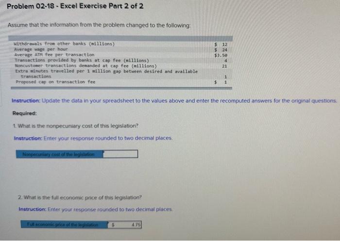 Solved Required information Problem 02-18 Excel Exercise | Chegg.com Solved Required information Problem 02-18 Excel Exercise | Chegg.com