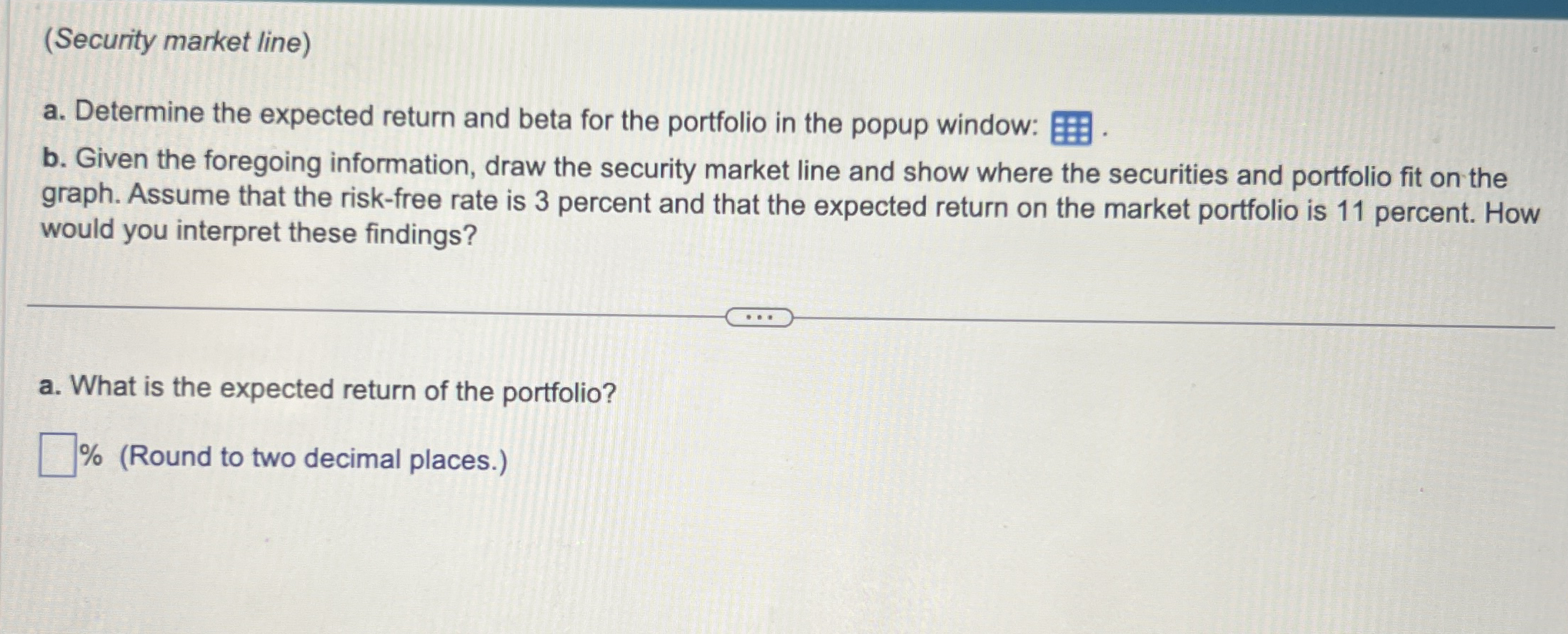Solved (Security market line)a. ﻿Determine the expected | Chegg.com