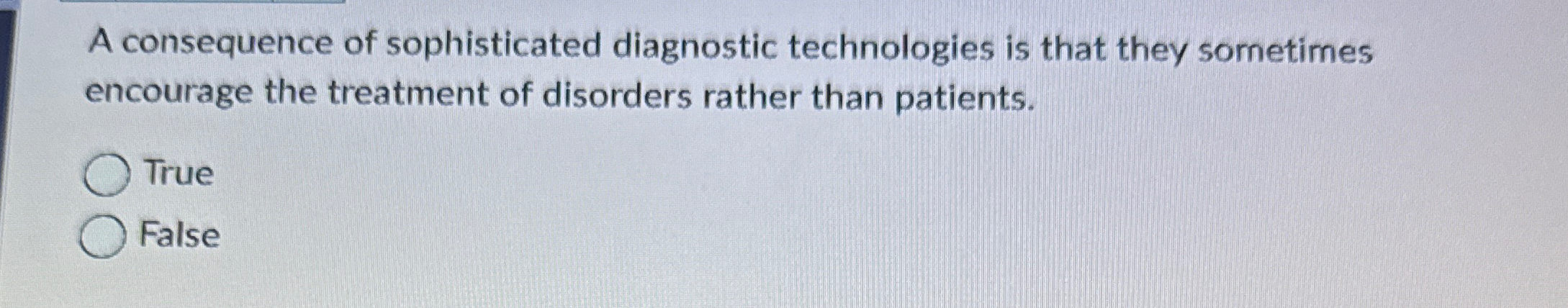 Solved A consequence of sophisticated diagnostic | Chegg.com