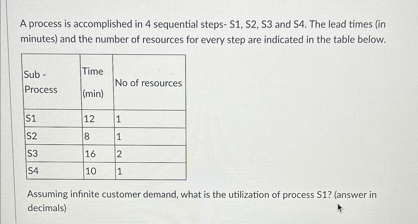 Solved A process is accomplished in 4 ﻿sequential | Chegg.com