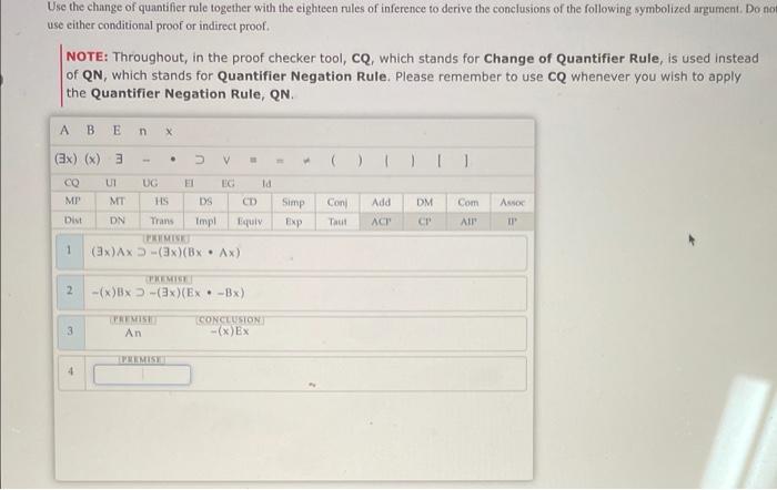 Solved Use the change of quantifier rule together with the | Chegg.com