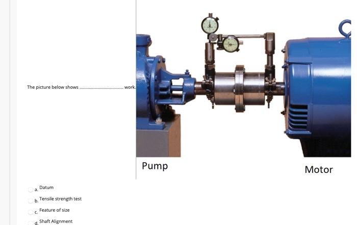 Solved The picture below shows work Pump Motor Datum a. b. | Chegg.com