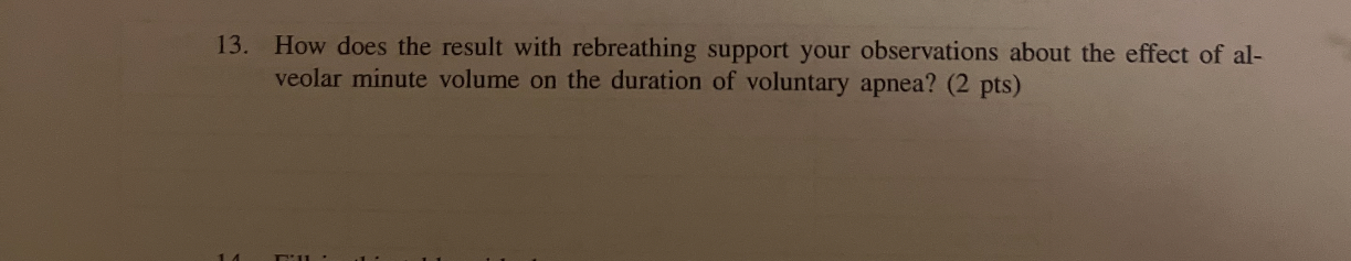 High Quality SOLUTION How does the result with rebreathing support your | Chegg.com