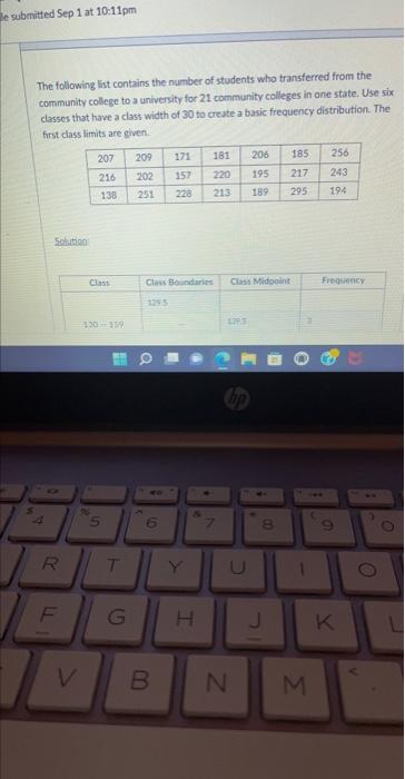 Solved The following list contains the number of students | Chegg.com