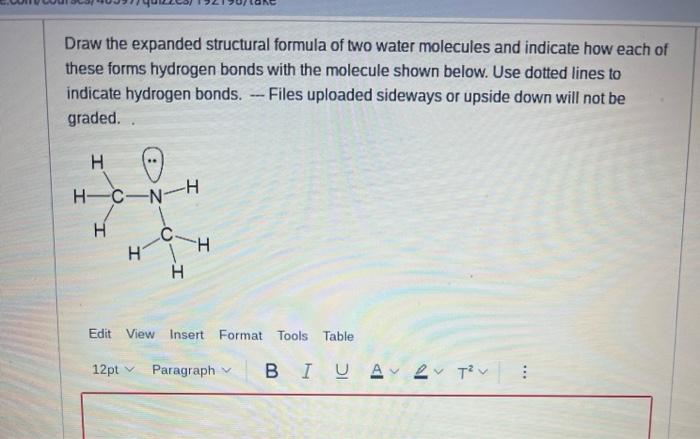 Solved Draw the expanded structural formula of two water | Chegg.com