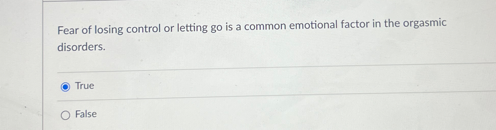 Solved Fear of losing control or letting go is a common | Chegg.com