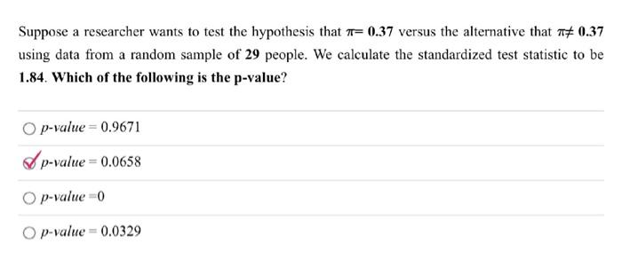Solved Suppose A Researcher Wants To Test The Hypothesis