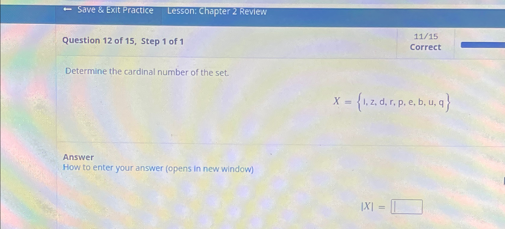 Solved larr Save & Exit PracticeLesson: Chapter 2 | Chegg.com