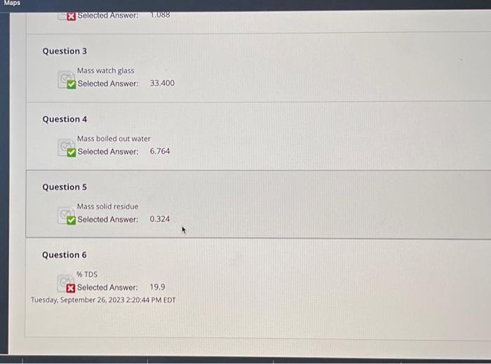 Solved Maps Attempt Score Time Elapsed Instructions Question | Chegg.com