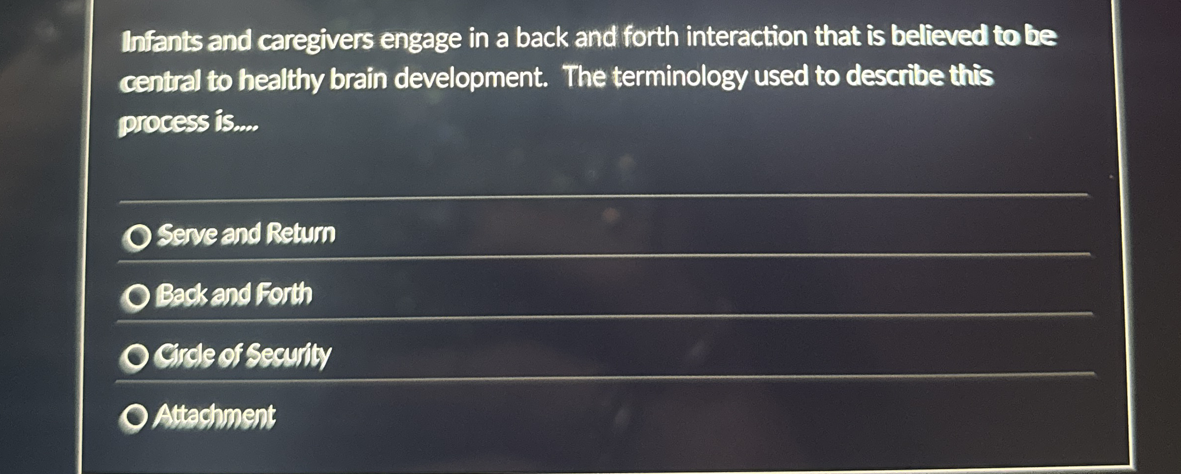 Solved Infants and caregivers engage in a back and forth | Chegg.com
