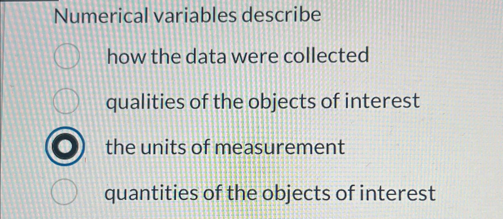 Solved Numerical variables describehow the data were | Chegg.com