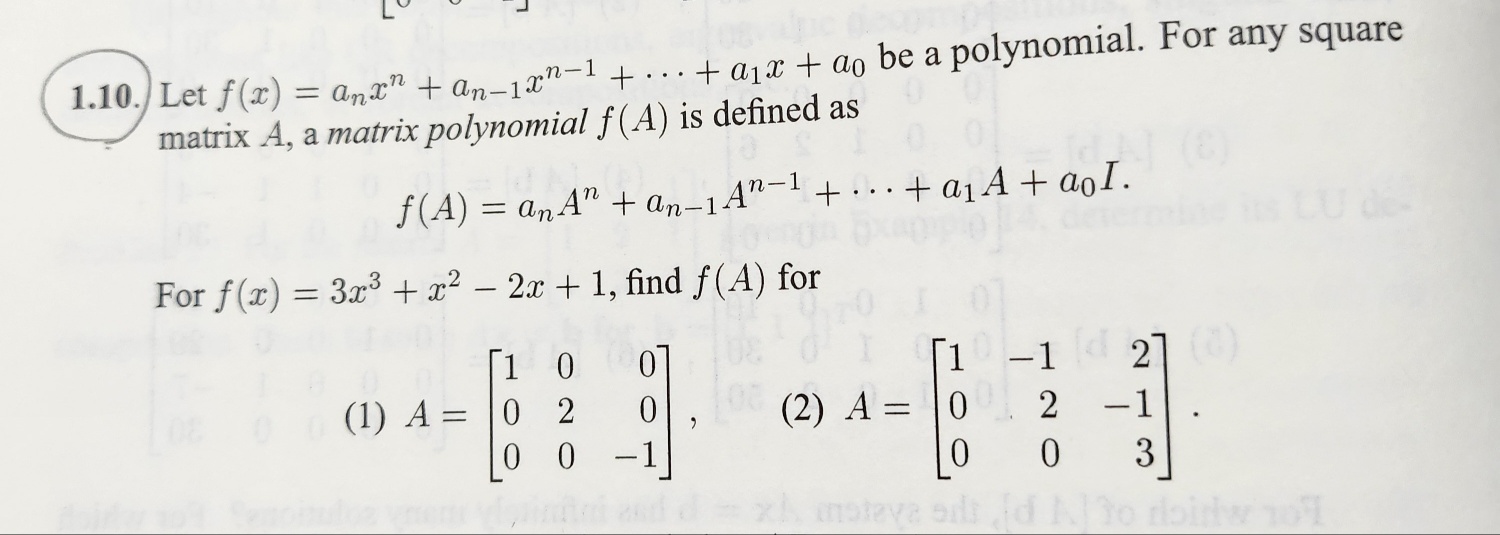 Solved 1.10. ﻿Let f(x)=anxn+an-1xn-1+cdots+a1x+a0 ﻿be a | Chegg.com