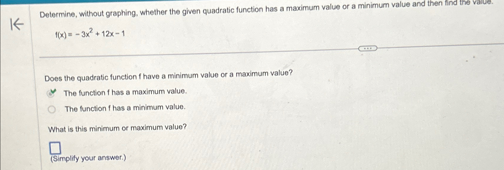 Solved Determine, without graphing, whether the given | Chegg.com
