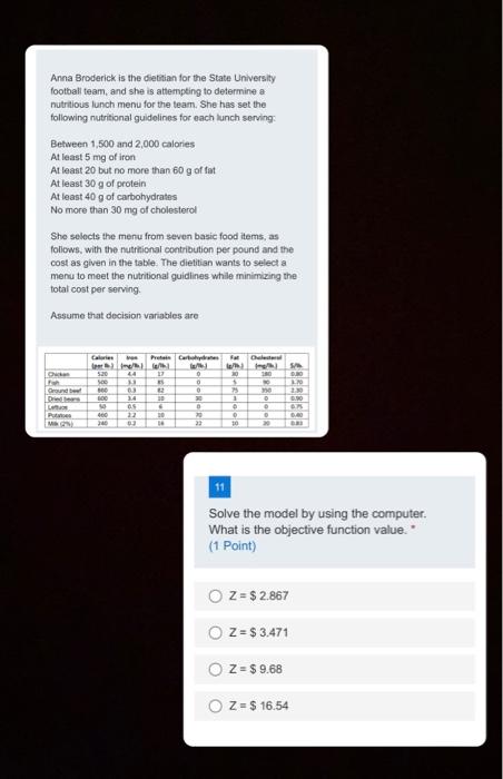 Anna Broderick is the dietitian for the State | Chegg.com