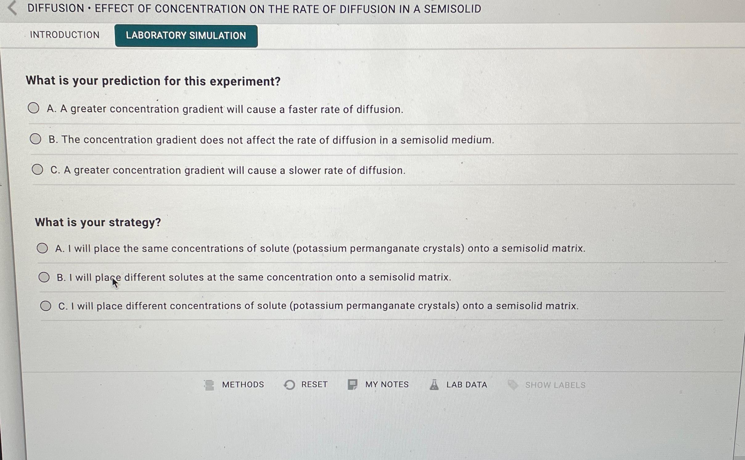Solved Diffusion ﻿effect Of Concentration On The Rate Of