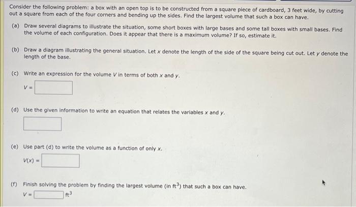 Solved Consider the following problem: a box with an open | Chegg.com