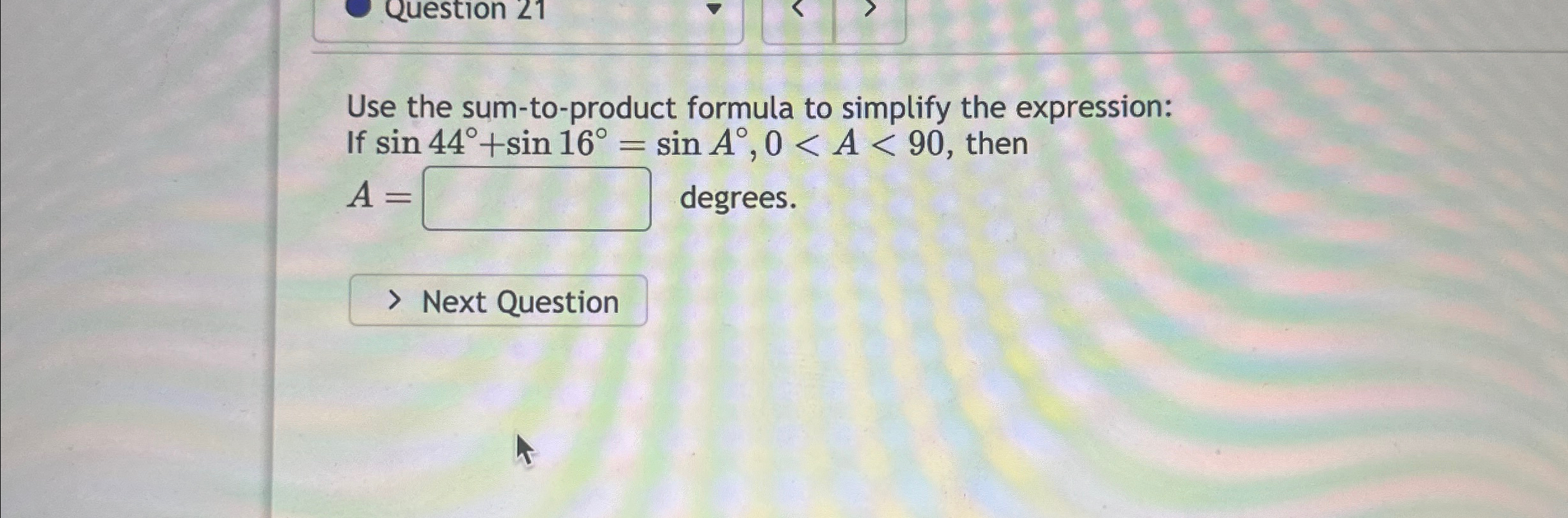 Solved Use the sum-to-product formula to simplify the | Chegg.com