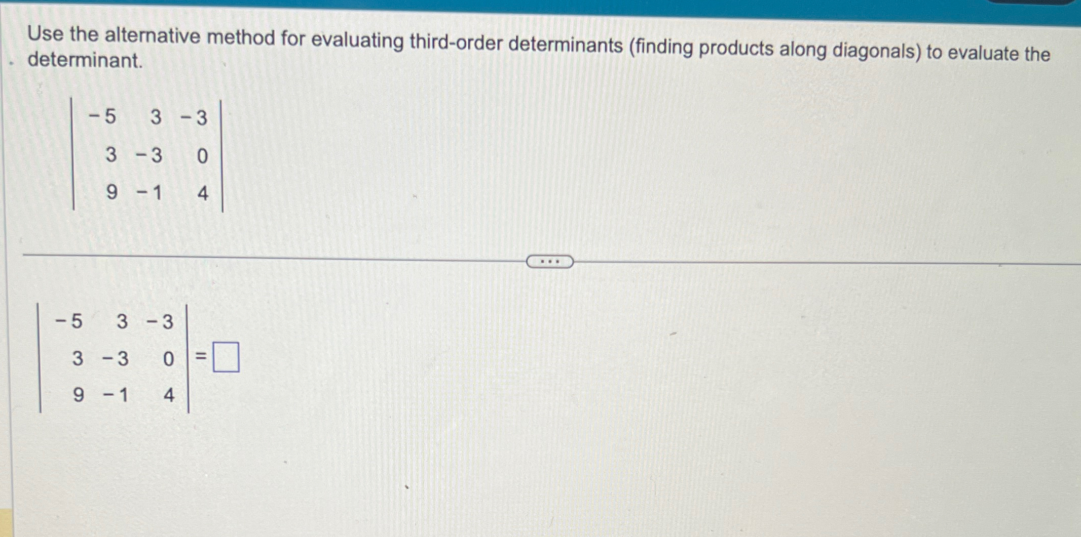 Use the alternative method for evaluating third-order | Chegg.com