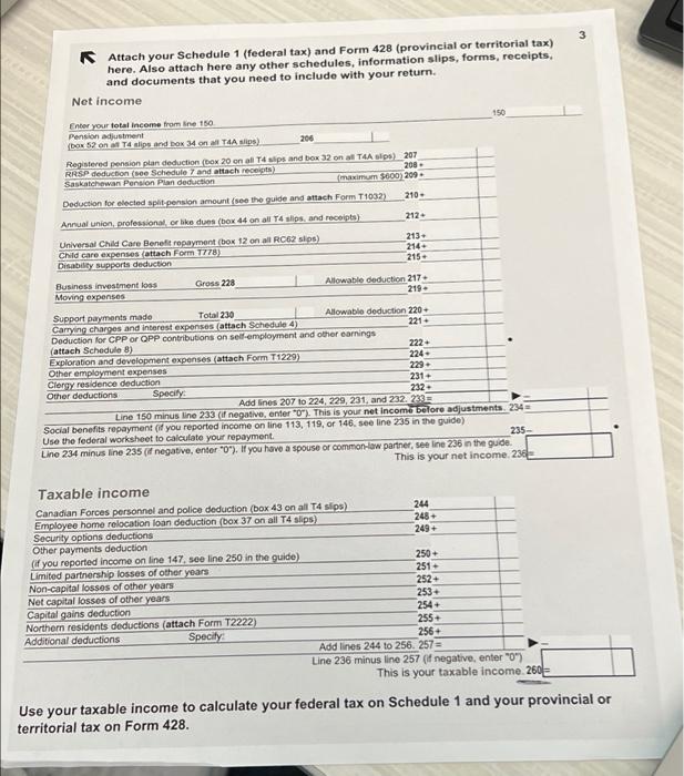 F. Attach your Schedule 1 (federal tax) and Form 428 | Chegg.com