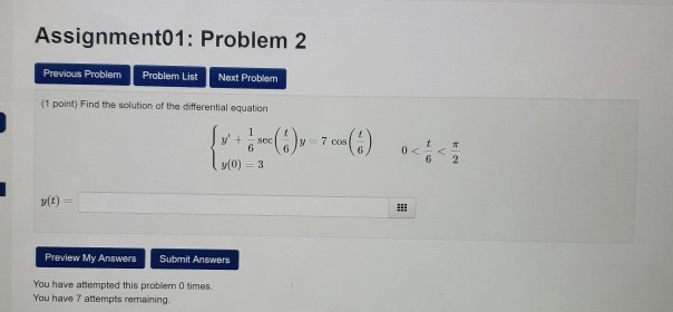 Solved Assignment01: Problem 2 Previous Problem Problem List | Chegg.com