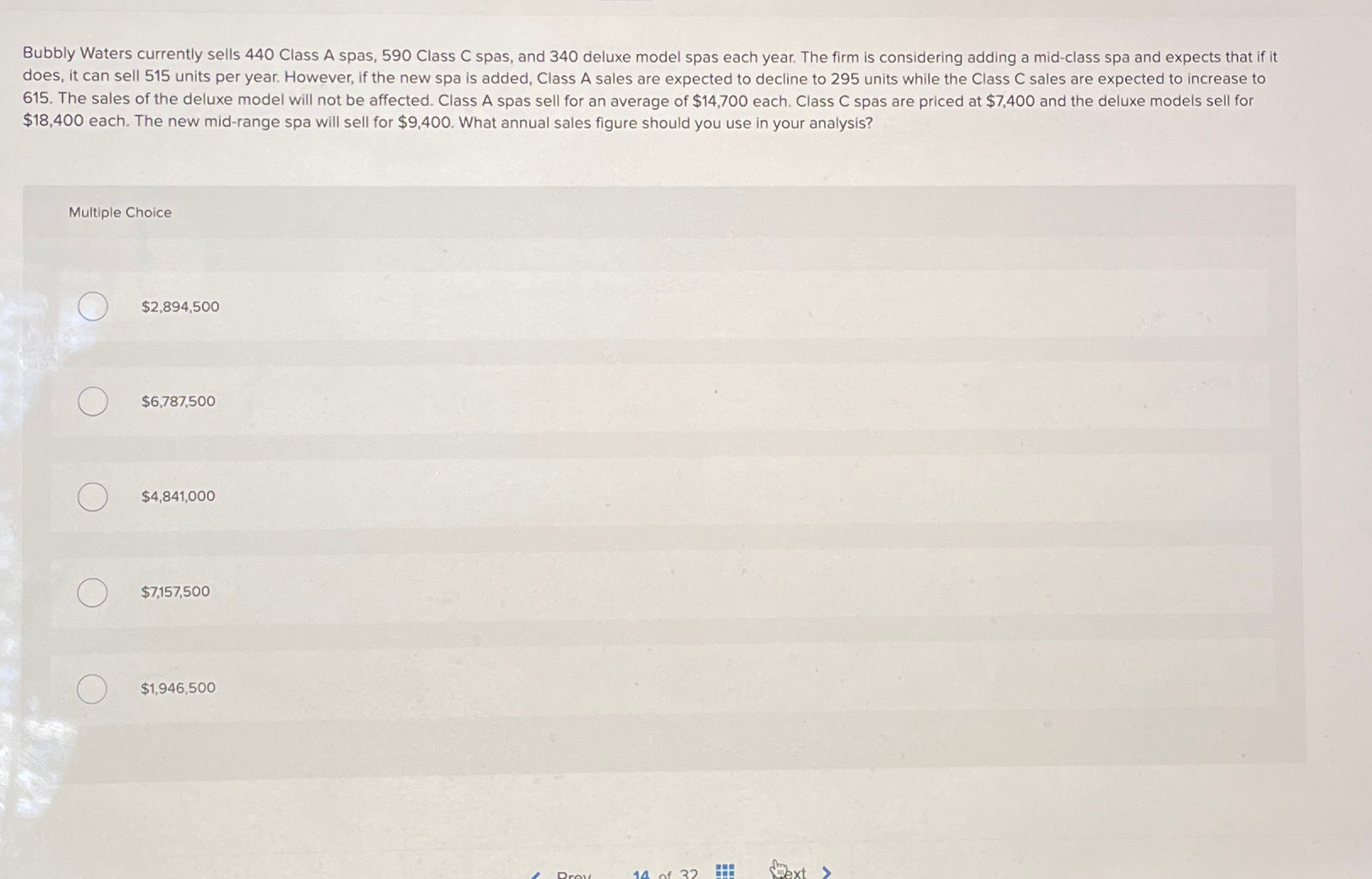 Solved Bubbly Waters currently sells 440 ﻿Class A spas, 590 | Chegg.com