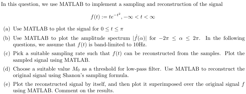 Solved In this example exam question, we use MATLAB to | Chegg.com