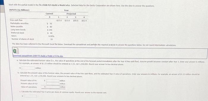 Solved Start with the partial model in the file Ch08 P25 | Chegg.com