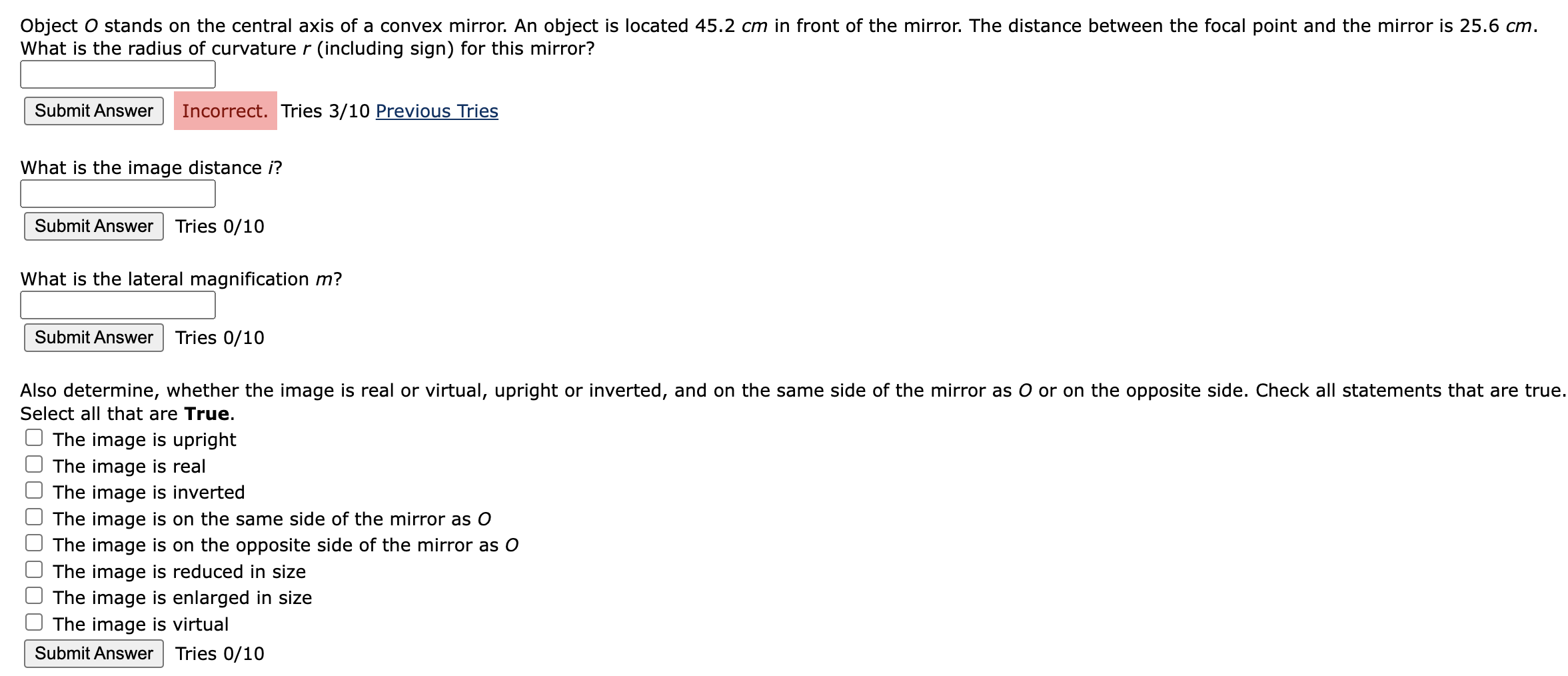 Solved Object O ﻿stands on the central axis of a convex | Chegg.com