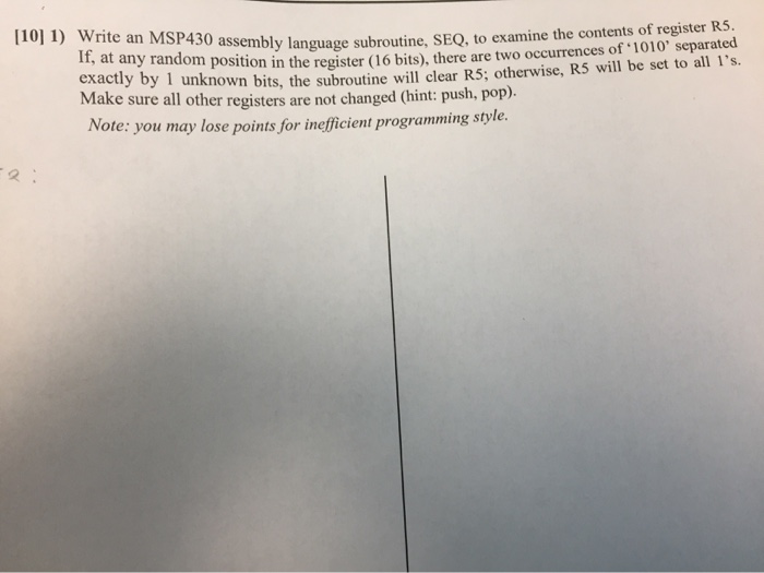 10 1 Write An Msp430 Assembly Language Subroutine