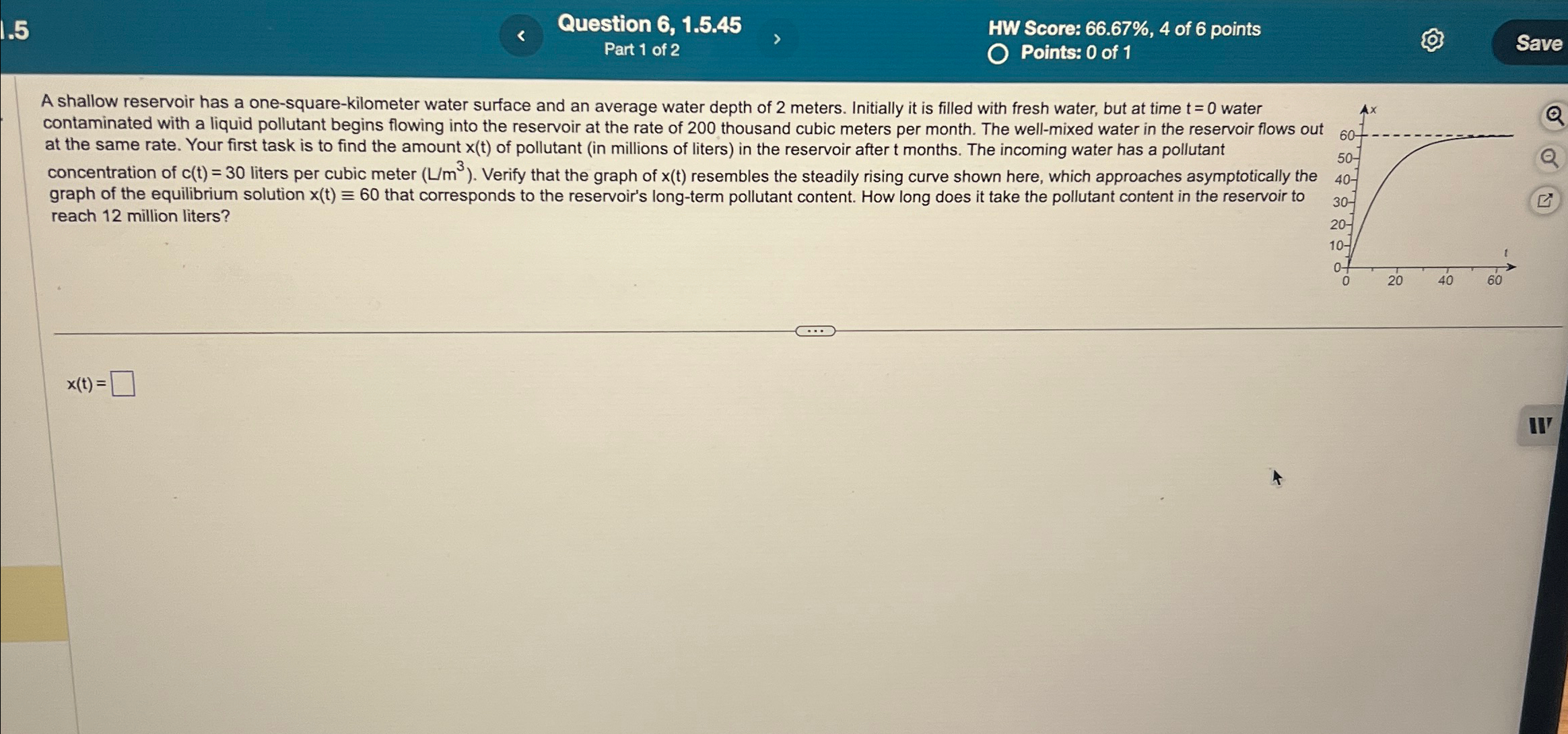 Solved 1.5Question 6, 1.5.45HW Score: 66.67%,4 ﻿of 6 | Chegg.com