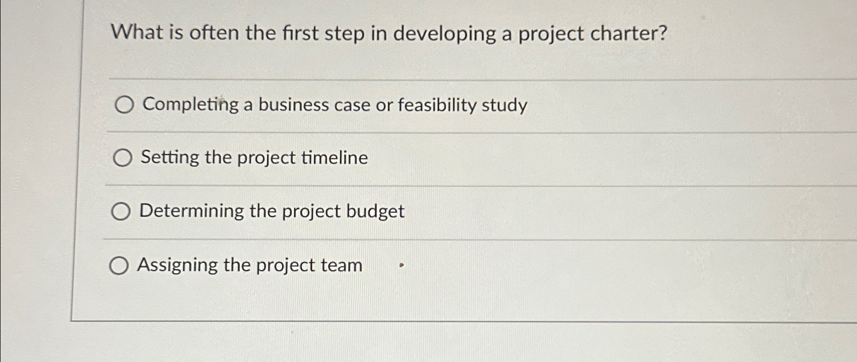 Solved What is often the first step in developing a project | Chegg.com