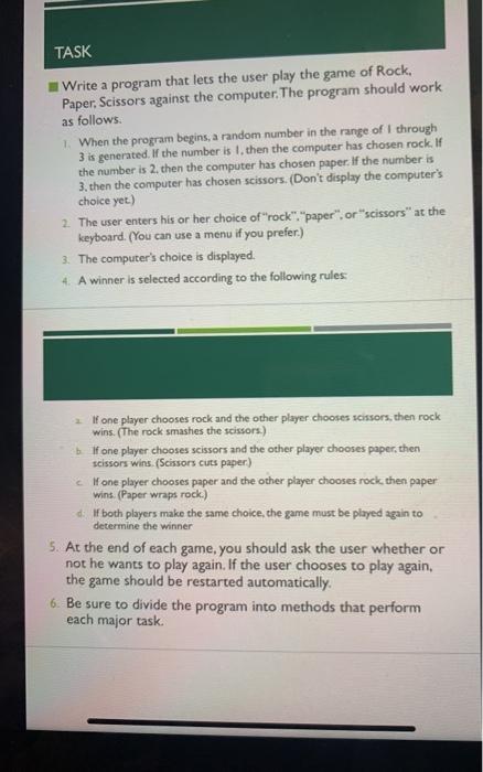 Solved TASK Write a program that lets the user play the game | Chegg.com