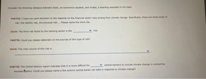 Solved Consider the following dialogue benween Sean, an | Chegg.com