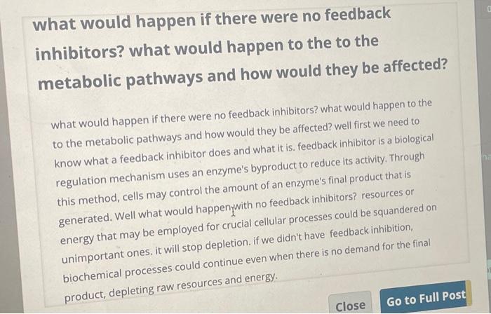 what would happen if there were no feedback | Chegg.com