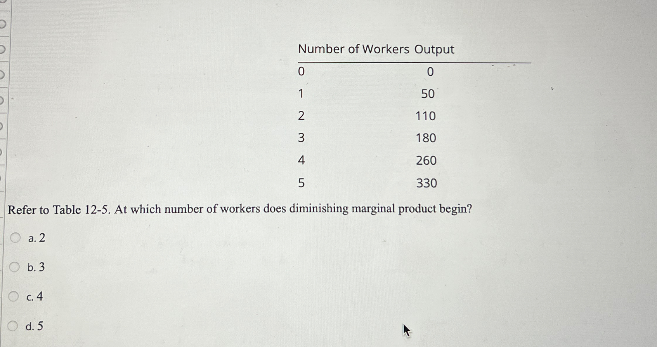 Solved \table[[Number of Workers | Chegg.com