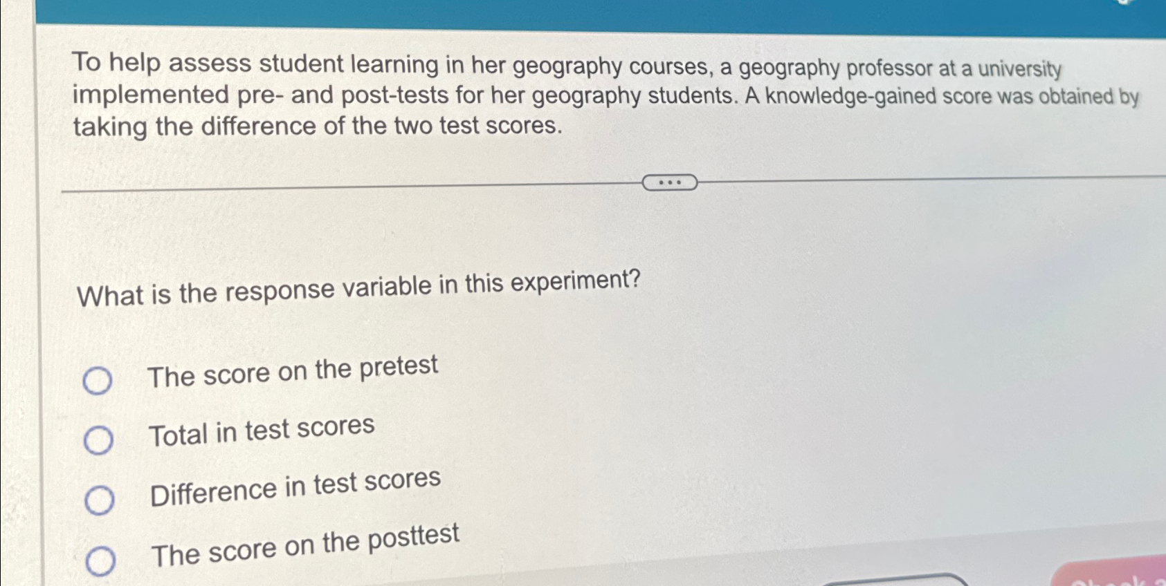Solved To help assess student learning in her geography | Chegg.com