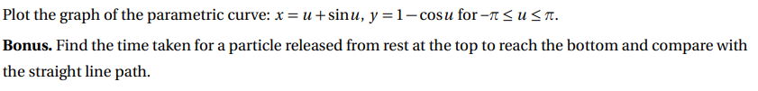 Solved Plot the graph of the parametric curve: | Chegg.com