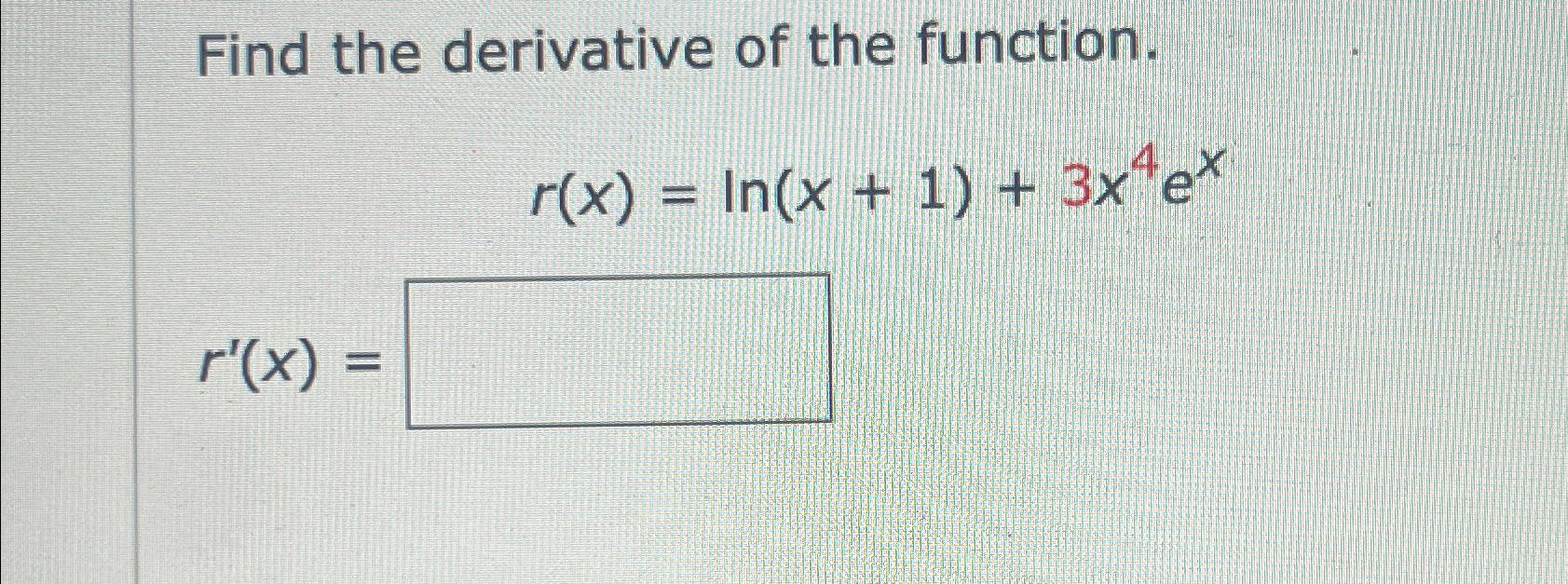 Solved Find the derivative of the | Chegg.com