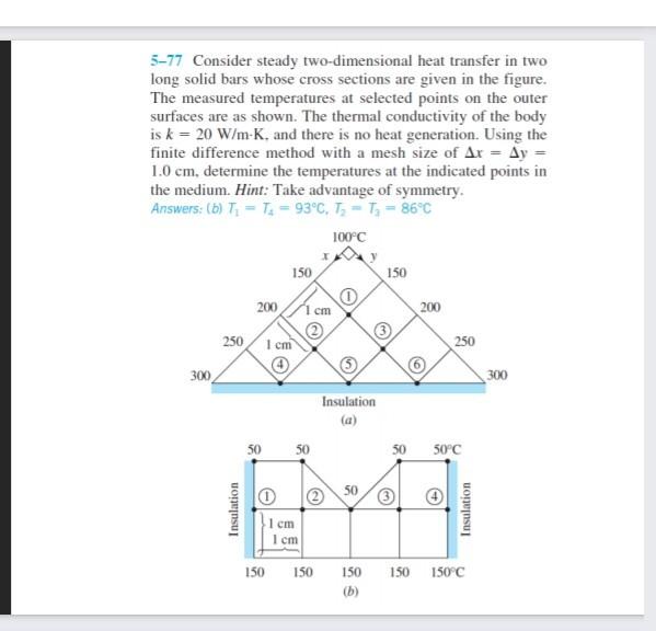 Solved 5-77 Consider steady two-dimensional heat transfer in | Chegg.com