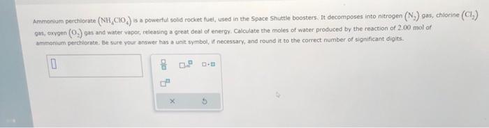 Solved Ammonium perchlorate (NH4ClO4) is a powerful solid | Chegg.com