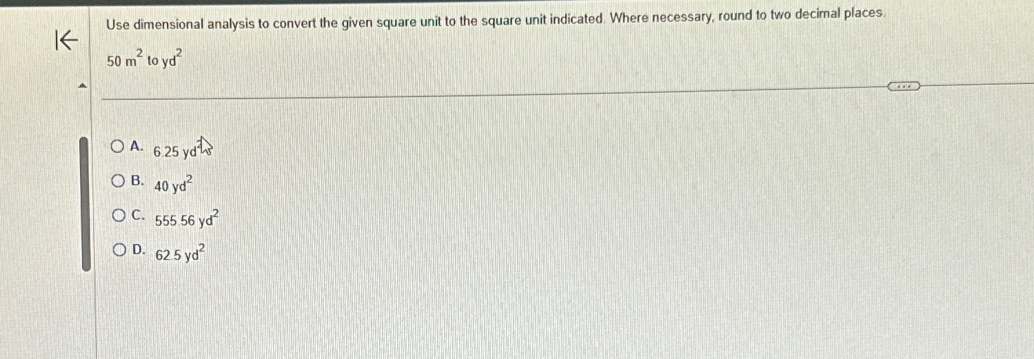 Solved Use dimensional analysis to convert the given square | Chegg.com