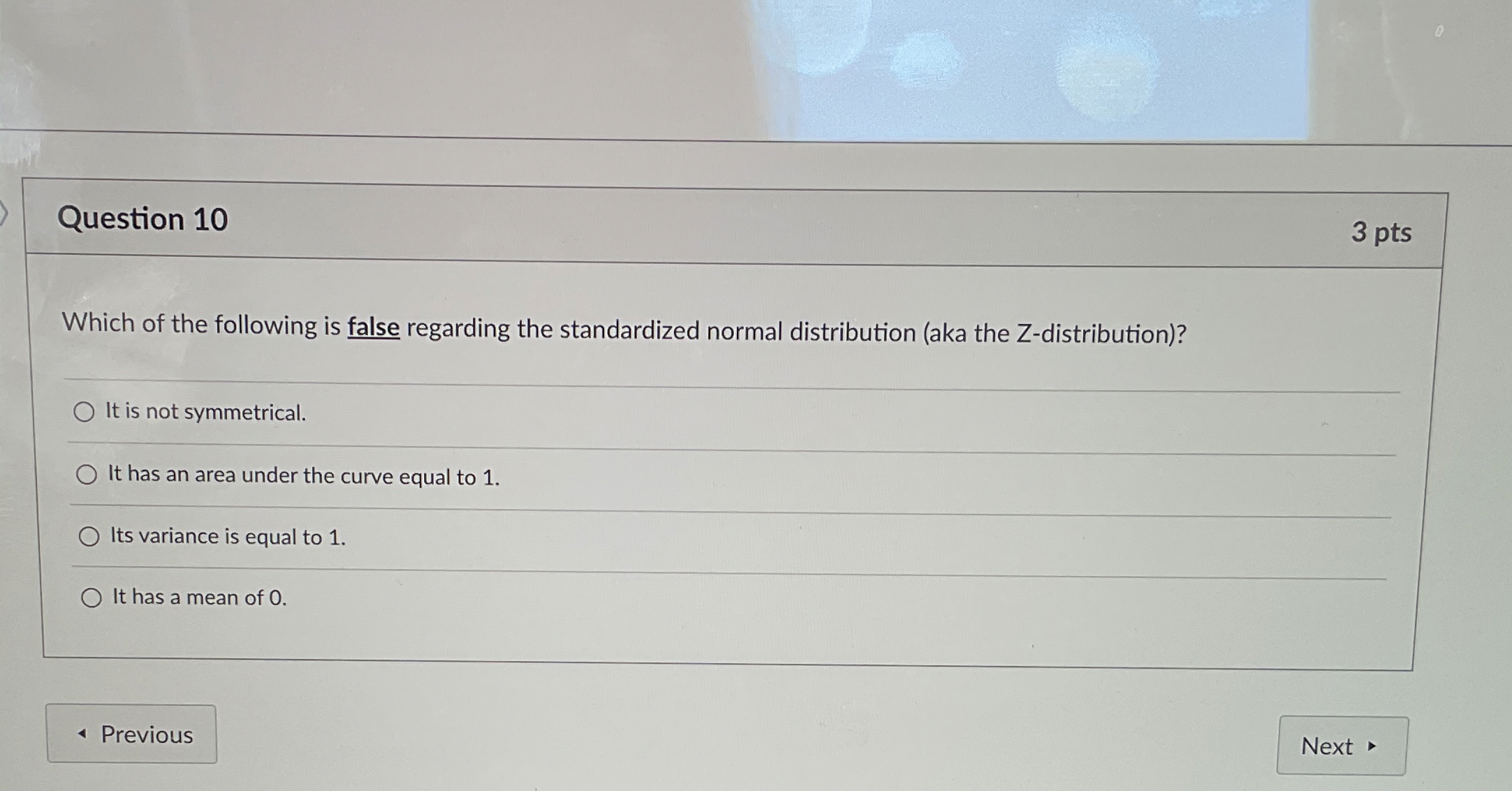 Solved Question 103 ﻿ptsWhich of the following is false | Chegg.com