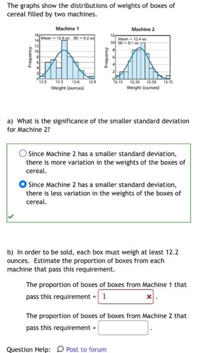 Solved b) In order to be sold, each box must weigh at least | Chegg.com